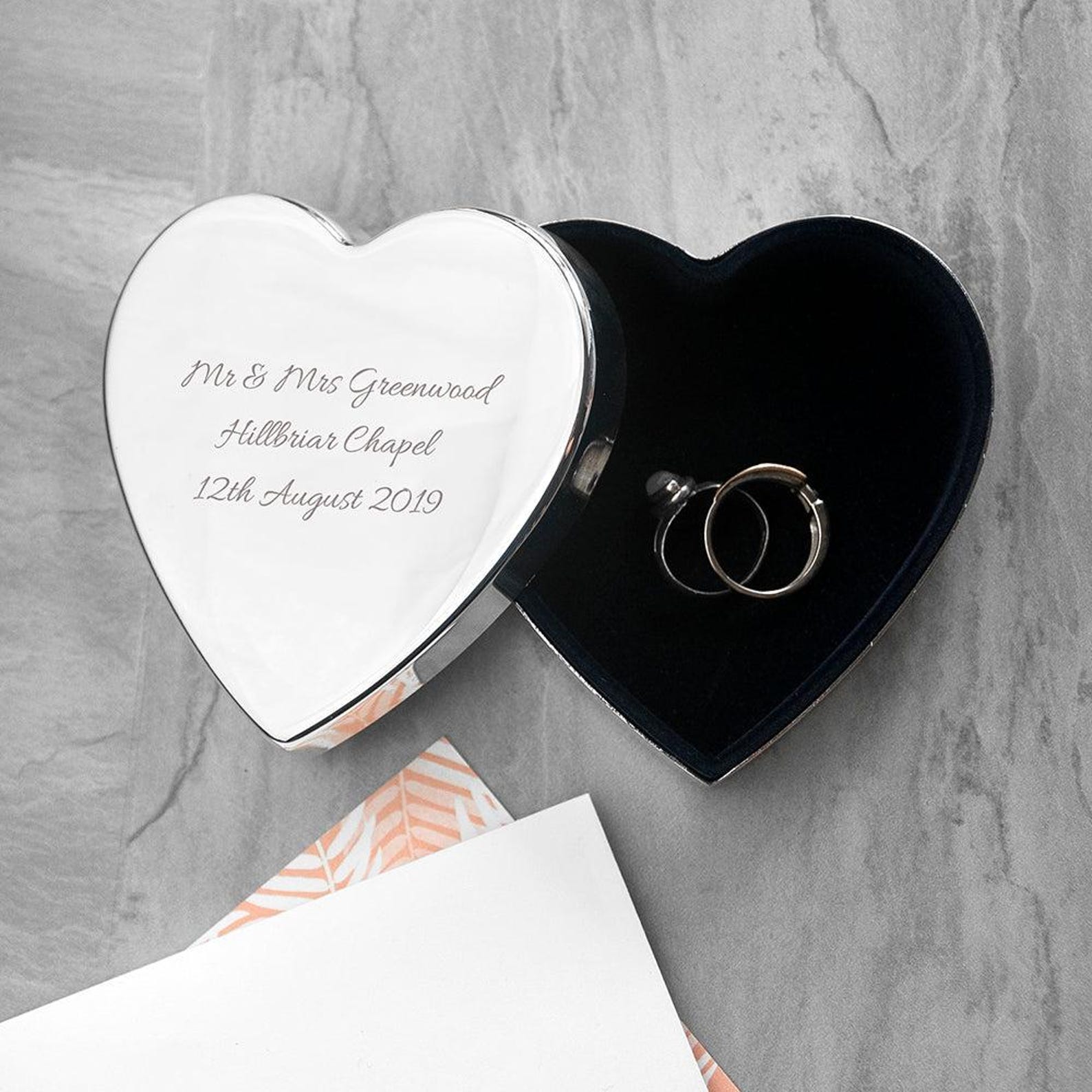 Personalised Classic Silver Heart Trinket Box - Etsy