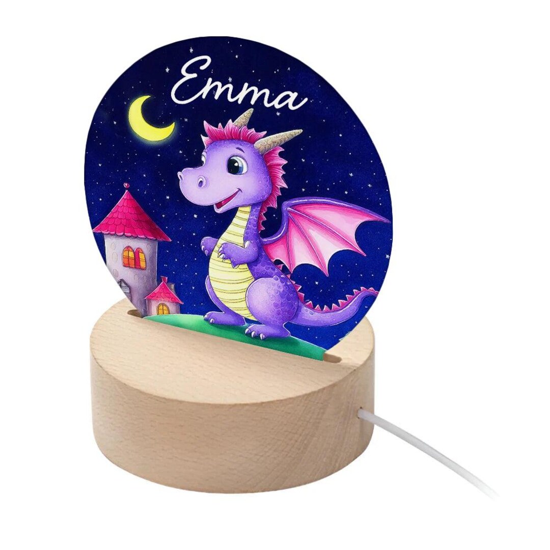 Personalised Kid's Magical Dragon LED Night Light - Etsy