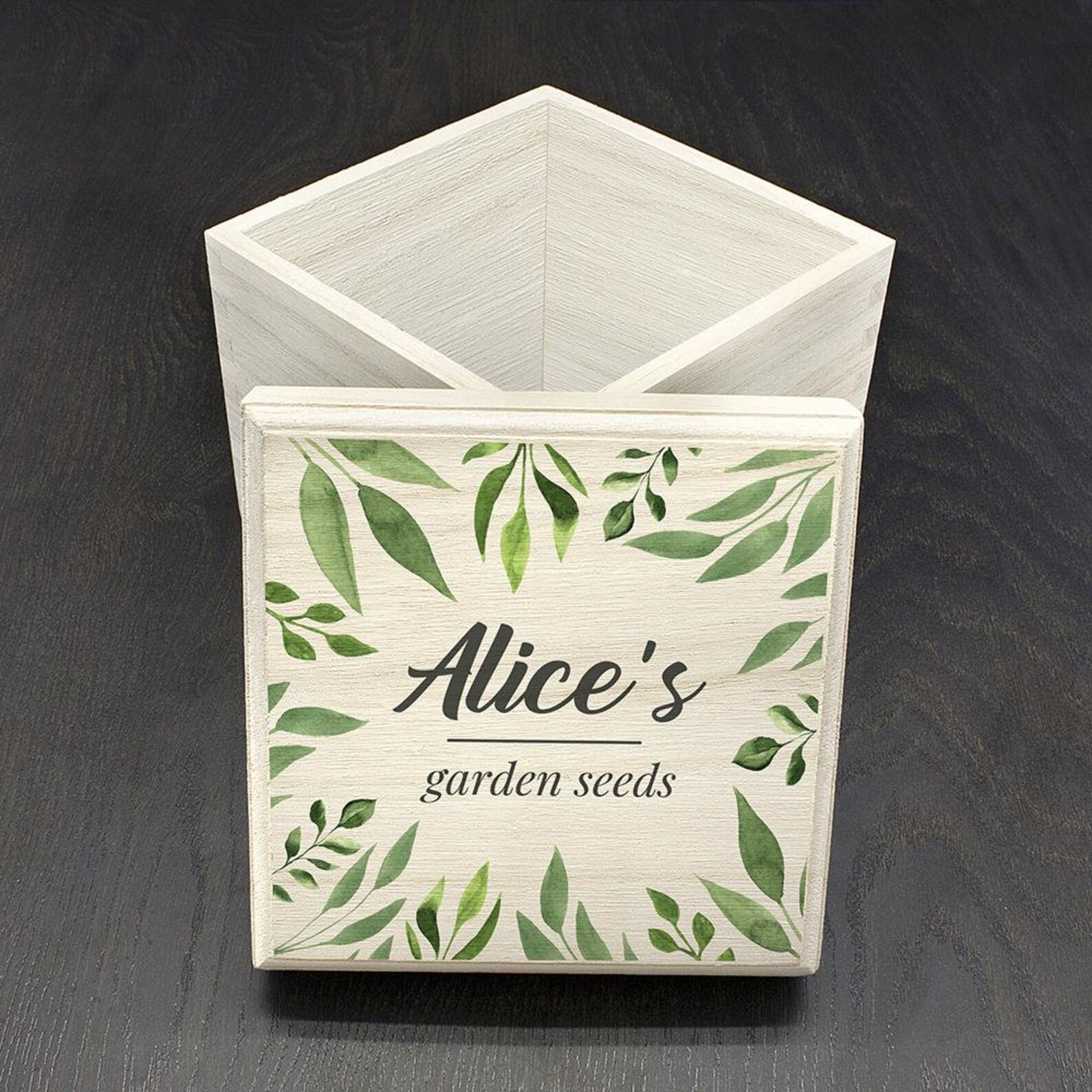 Personalised Gardener's Wooden Seed Box Botanicals | Etsy
