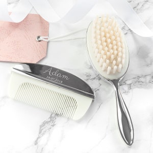 Personalized Silver Plated Baby Brush and Comb Set - Etsy