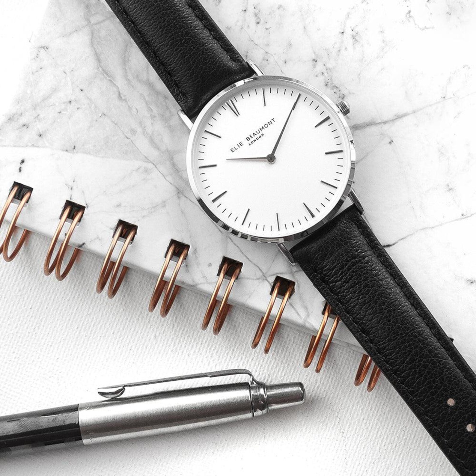 Personalised Handwriting Ladies Black Leather Watch - Etsy