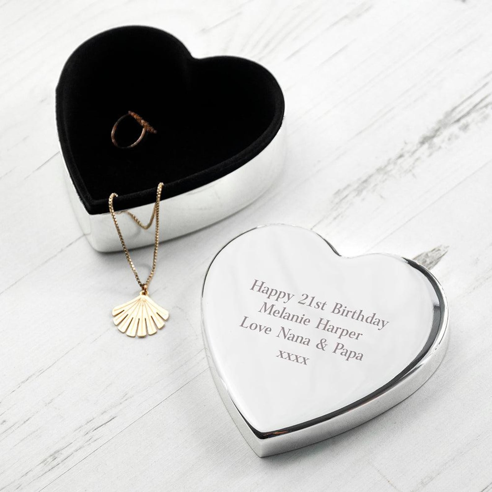 Personalised Classic Silver Heart Trinket Box - Etsy