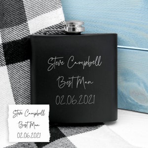Personalised Handwriting Black Hip Flask - Etsy UK