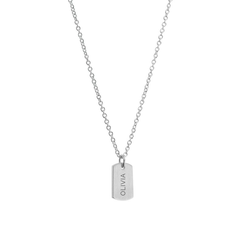 Personalised Silver Name Tag Necklace - Etsy
