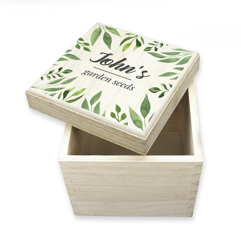 Personalised Gardener's Wooden Seed Box Botanicals - Etsy
