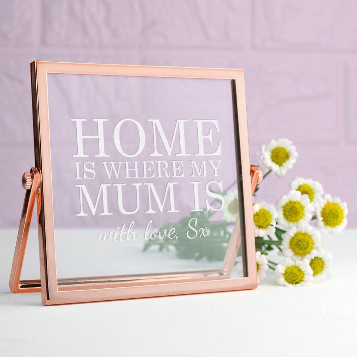 Engraved Home is Mum Rose Gold Frame - Etsy