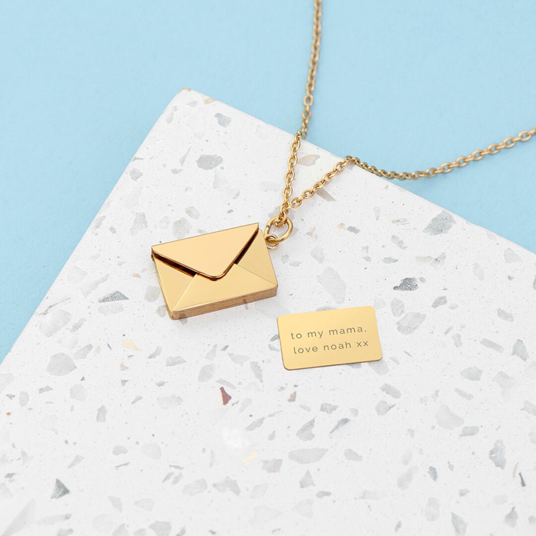Personalised Secret Message Envelope Necklace - Etsy