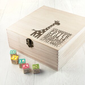 Personalised Baby Giraffe Keepsake Box - Etsy