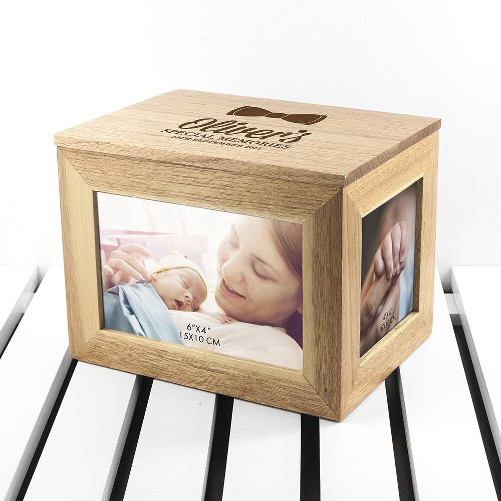 Personalised Baby's Special Memories Midi Oak Photo Cube - Etsy UK