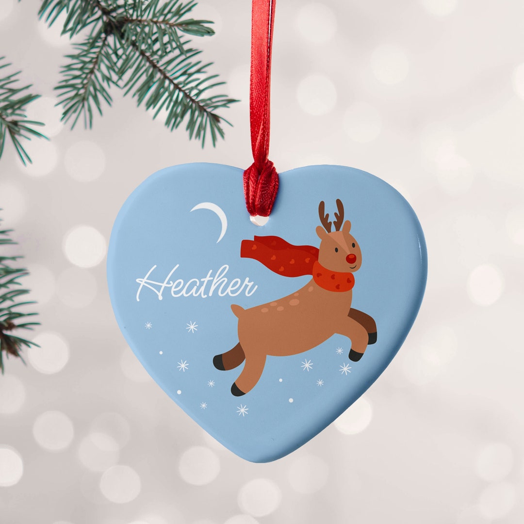 Personalised Flying Rudolph Christmas Decoration - Etsy
