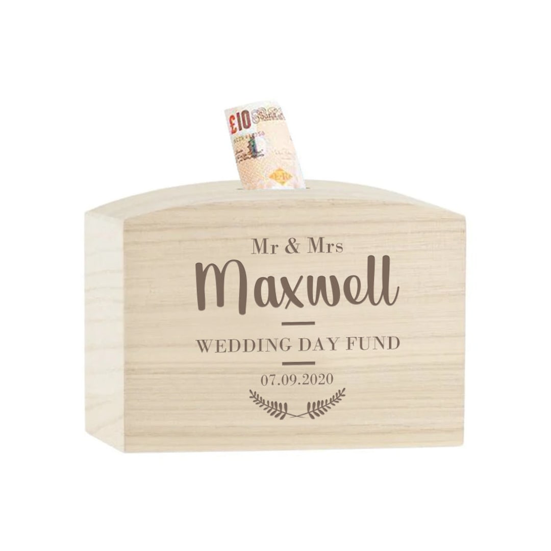 Personalised Wedding Day Money Box, Honeymoon Saving, Keepsake, Memento ...
