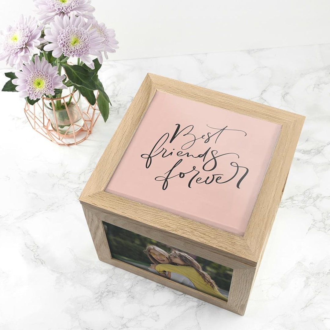 Best Friends Forever Large Photo Keepsake Box, Photo Cube, Friendship ...
