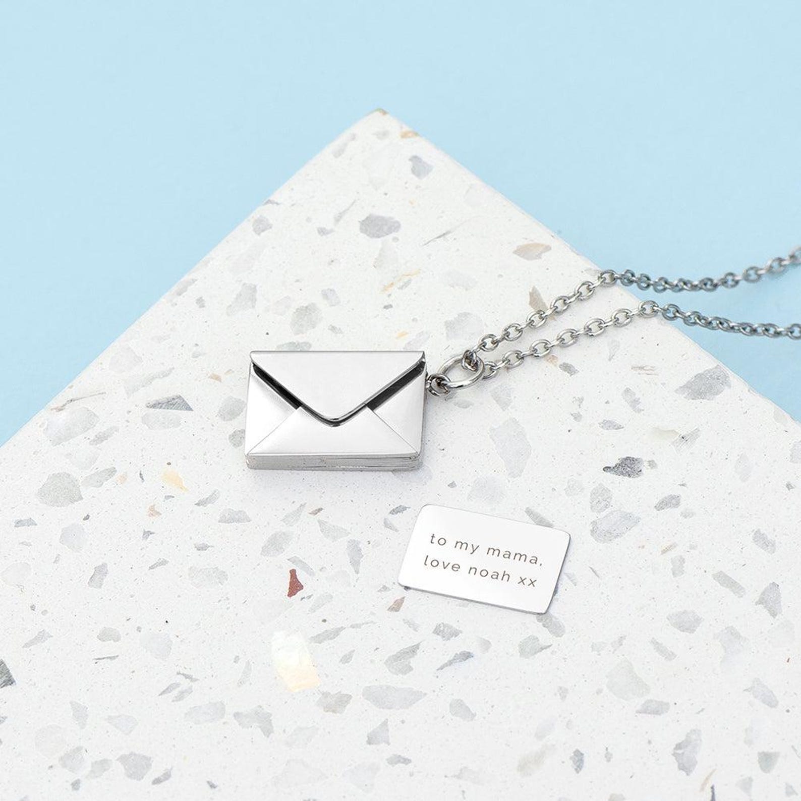 Personalised Secret Message Envelope Necklace - Etsy