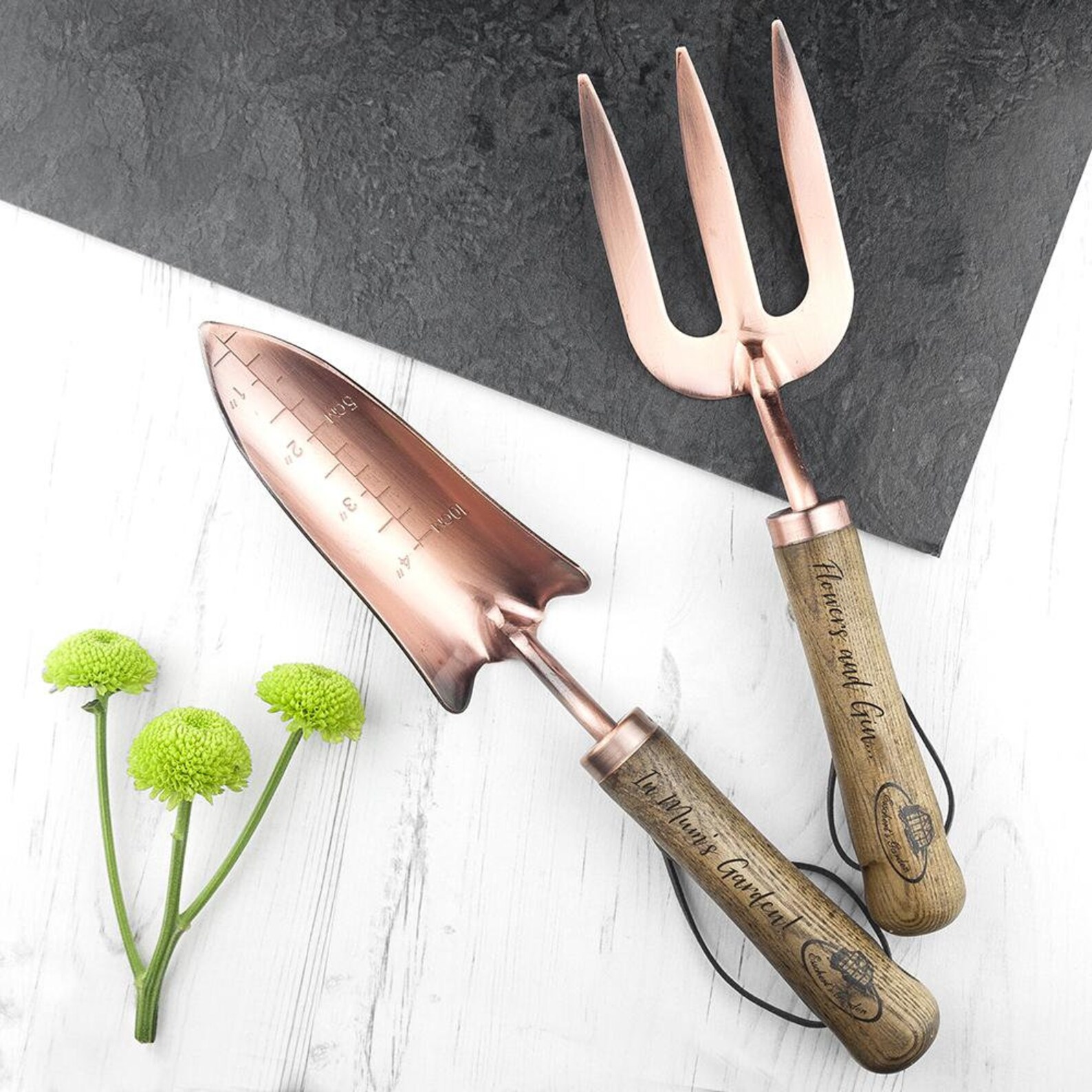Personalised Luxe Copper Trowel and Fork Set Gardening Gifts - Etsy UK