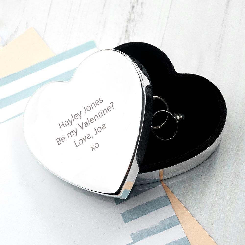 Personalised Classic Silver Heart Trinket Box - Etsy