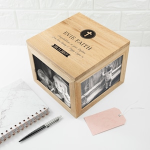 Personalised Christening Oak Photo Keepsake Box - Etsy