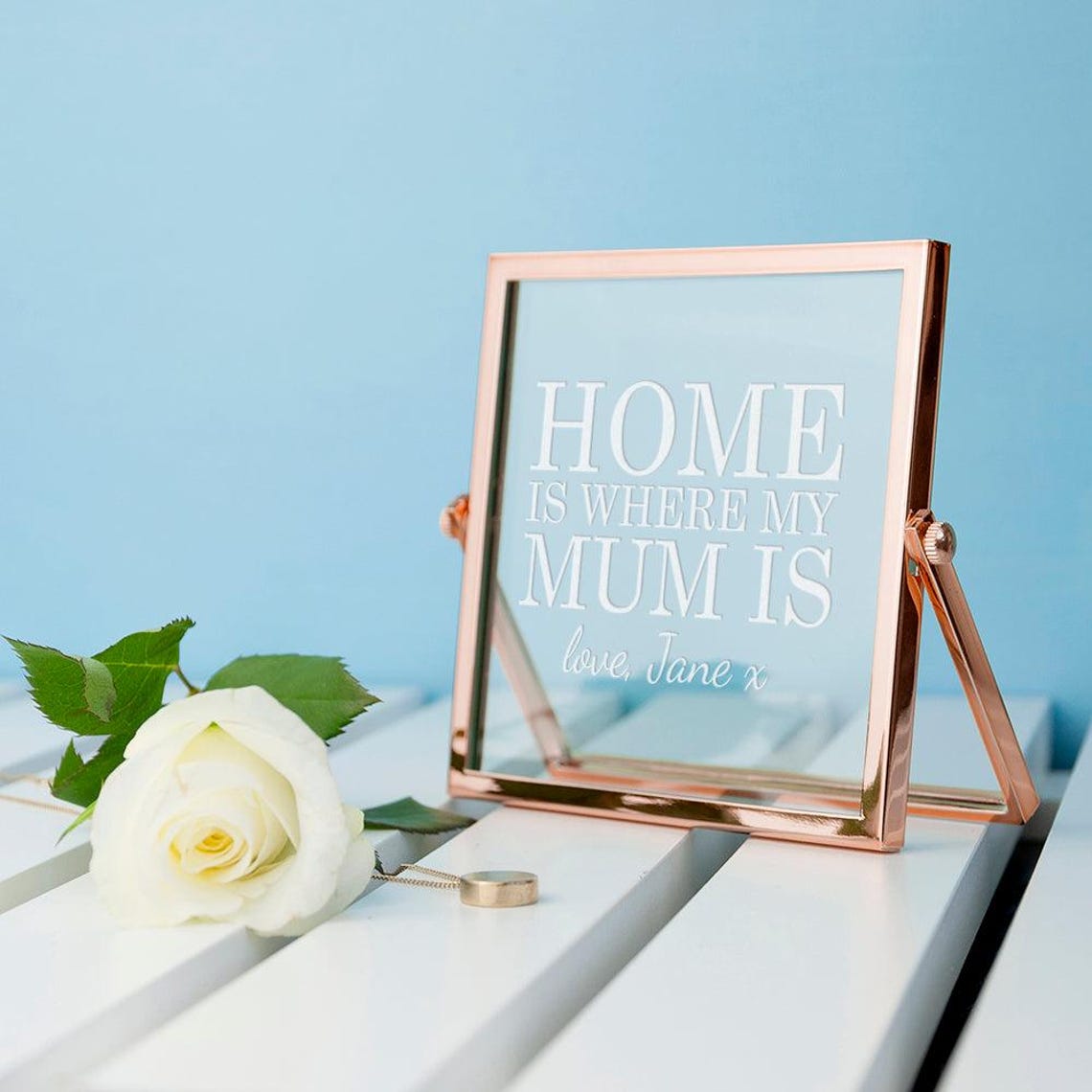 Engraved Home is Mum Rose Gold Frame - Etsy
