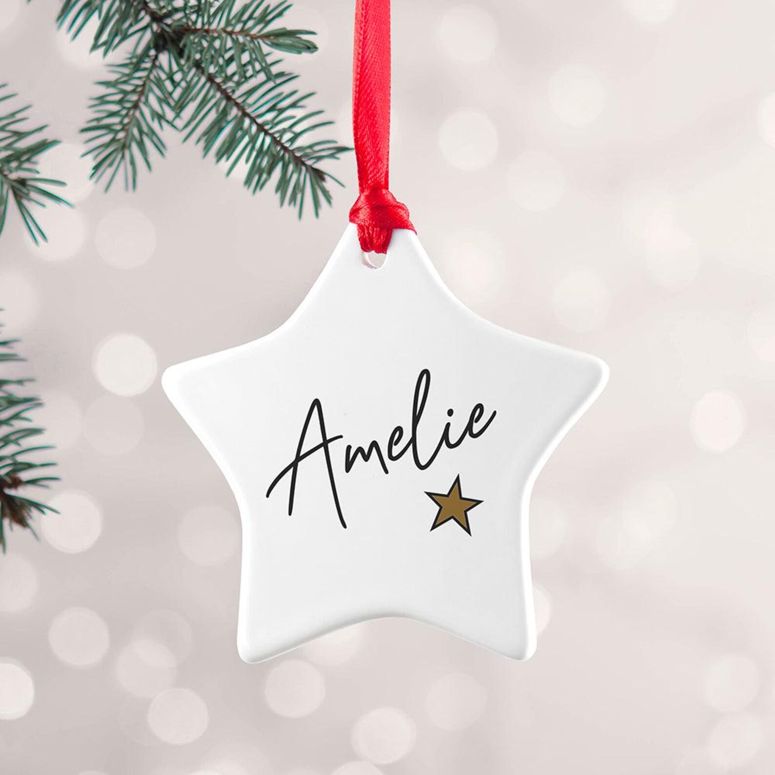 Personalised Christmas Star Decoration - Etsy UK