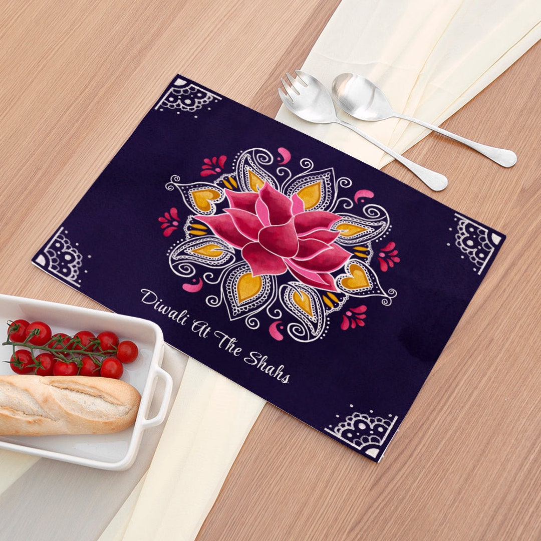 Personalised Diwali Rangoli Placemat, Home and Living, Diwali Gifts ...