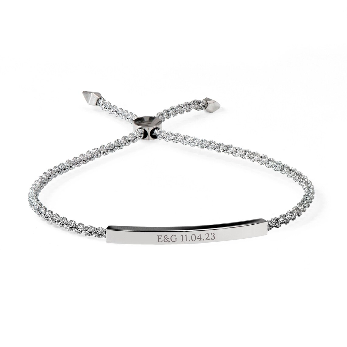 Personalised Silver Identity Rope Bracelet - Etsy