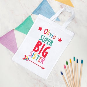 Personalised Big Sister Mini Tote Bag, Shopper Bag, Gift for Sisters ...