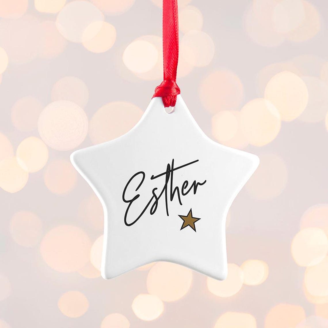 Personalised Christmas Star Decoration - Etsy UK