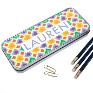 Personalised Funky Diamond Pencil Case Tin - Etsy