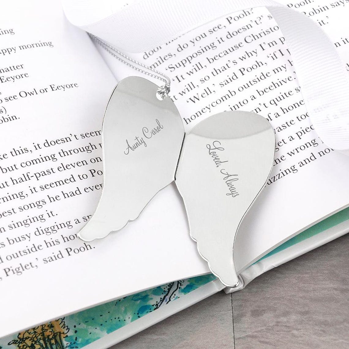 Personalised Guardian Angel Wings Keepsake Decoration in Chrome - Etsy