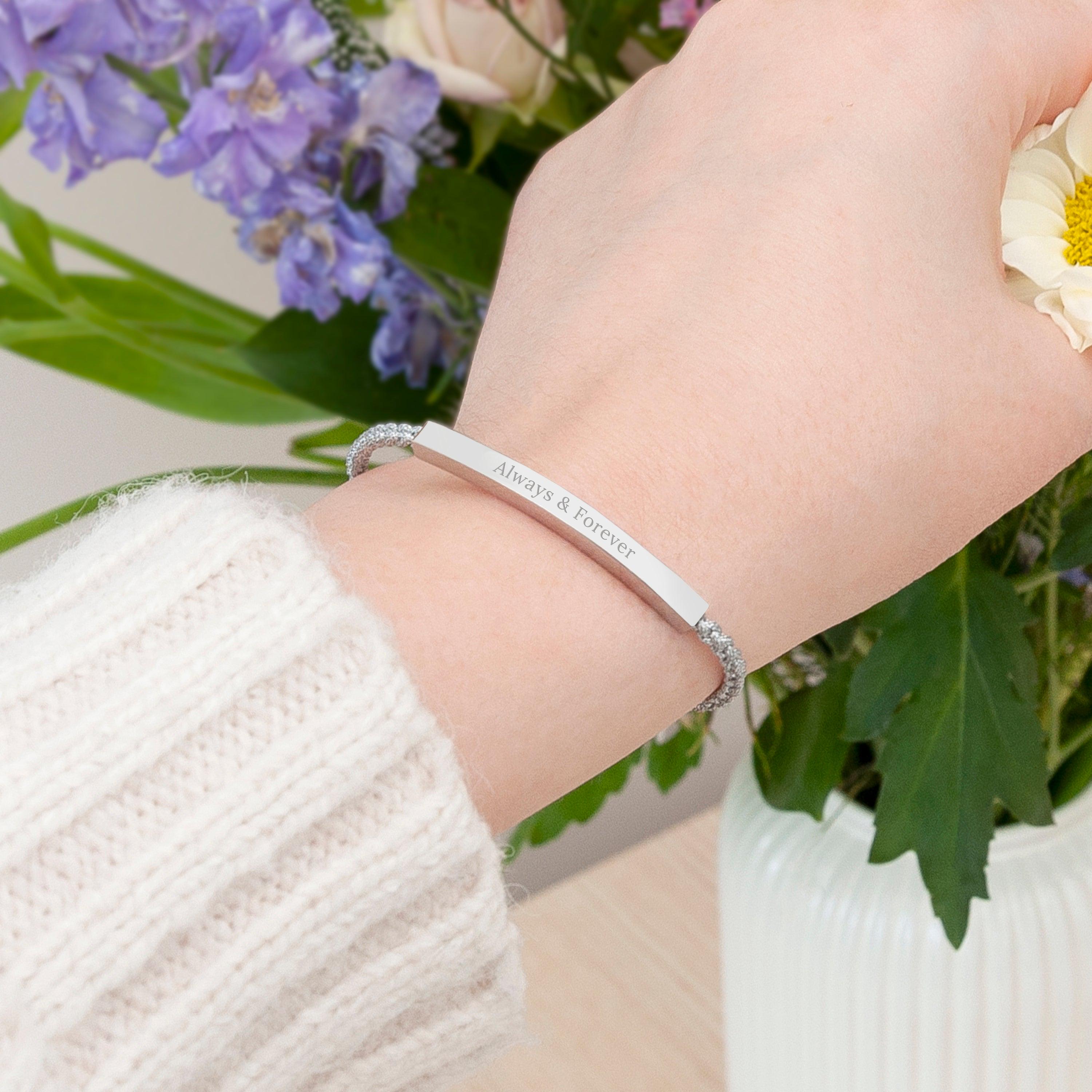 Personalised Silver Identity Rope Bracelet - Etsy