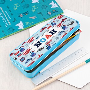 Personalised Boy's Blue Metal Pencil Case Tin - Etsy