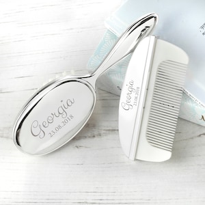 Personalized Silver Plated Baby Brush and Comb Set - Etsy
