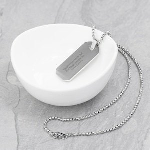 Personalised Silver Men's Dog Tag Necklace - Etsy
