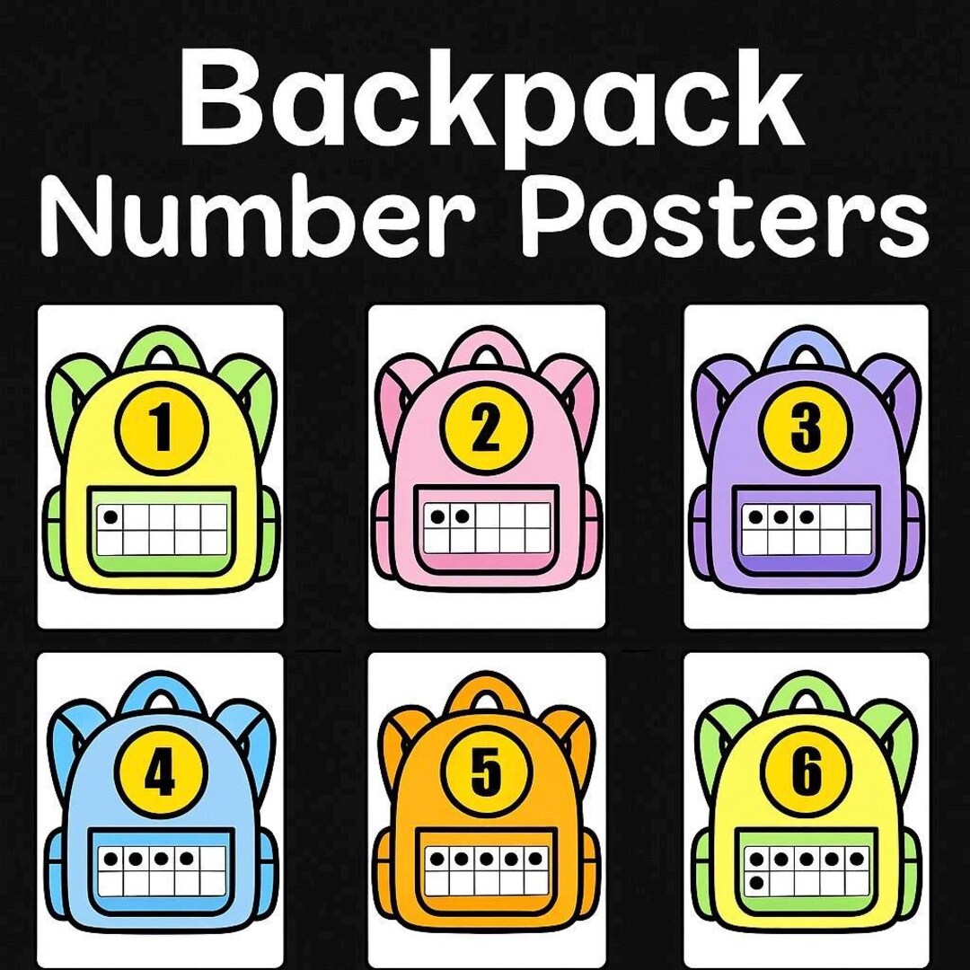 Backpack Number Posters 1-20 | Ten Frame Classroom Decor | Pastel ...