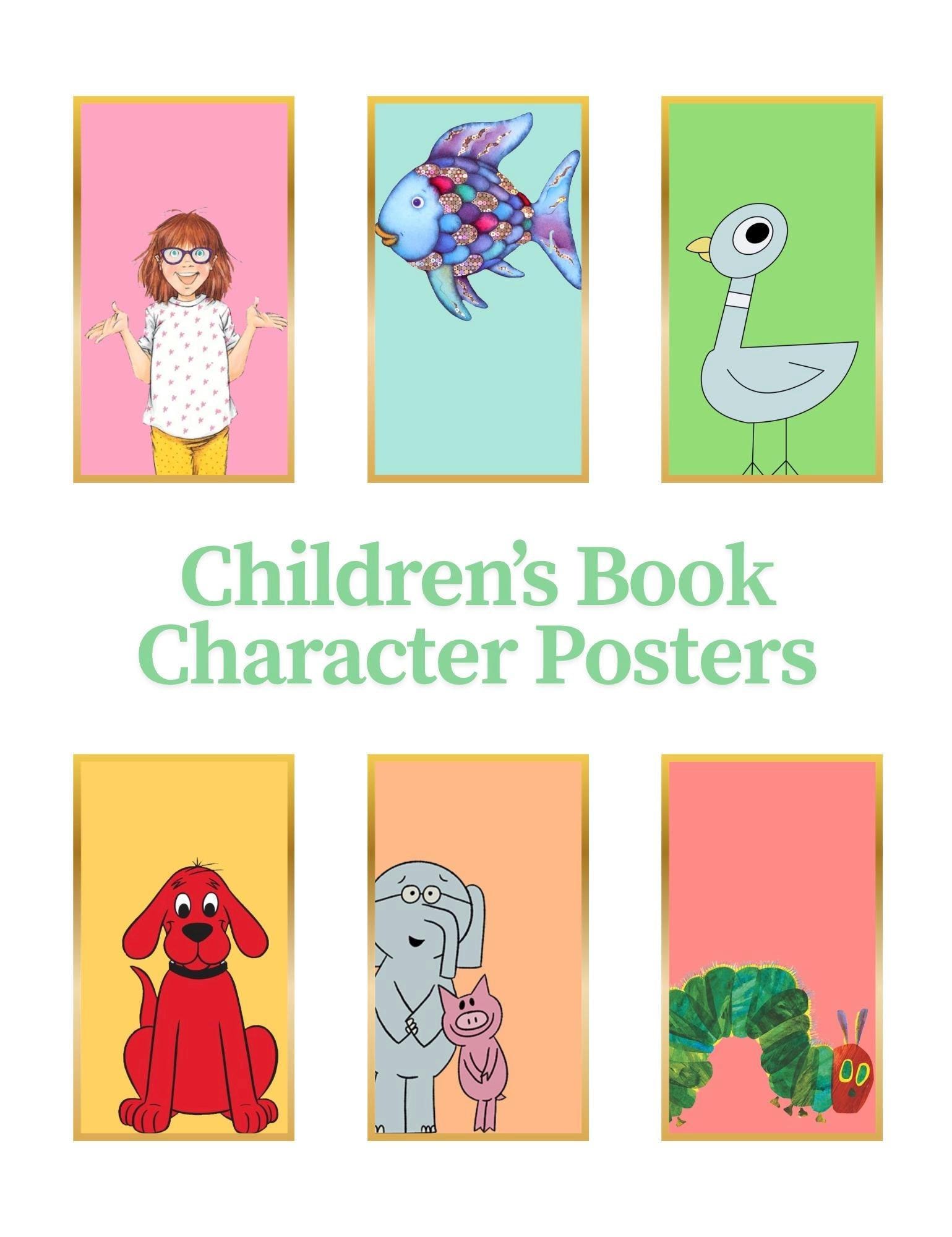 Set of 6 Children’s Book Character Posters | Reading Corner Decor for ...