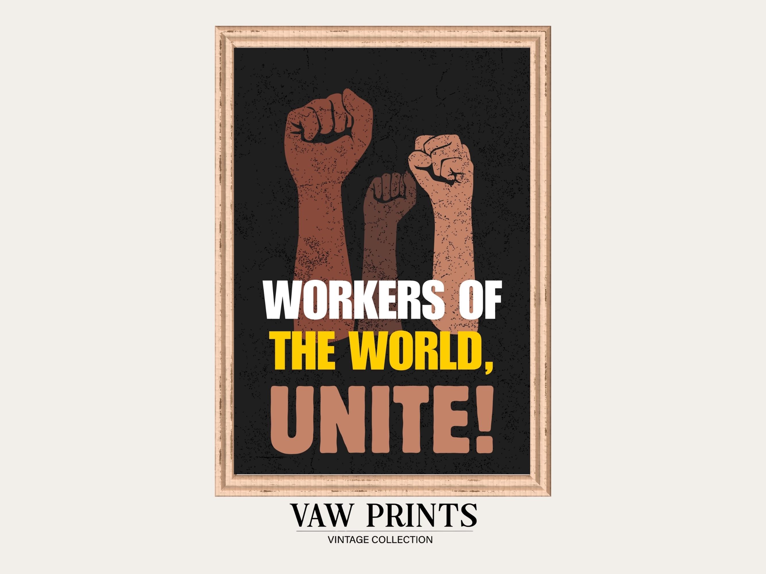 Propaganda Poster, Set of 4 Wall Art, Defeat the Fascist Snake, Workers ...