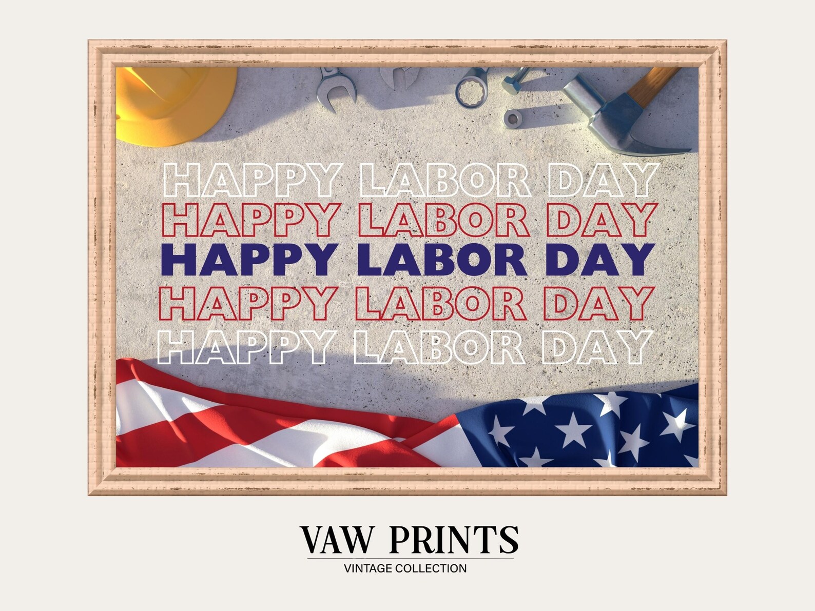 American Flag Wall Art, Set of 6, Happy Labor Day Prints, Printable ...