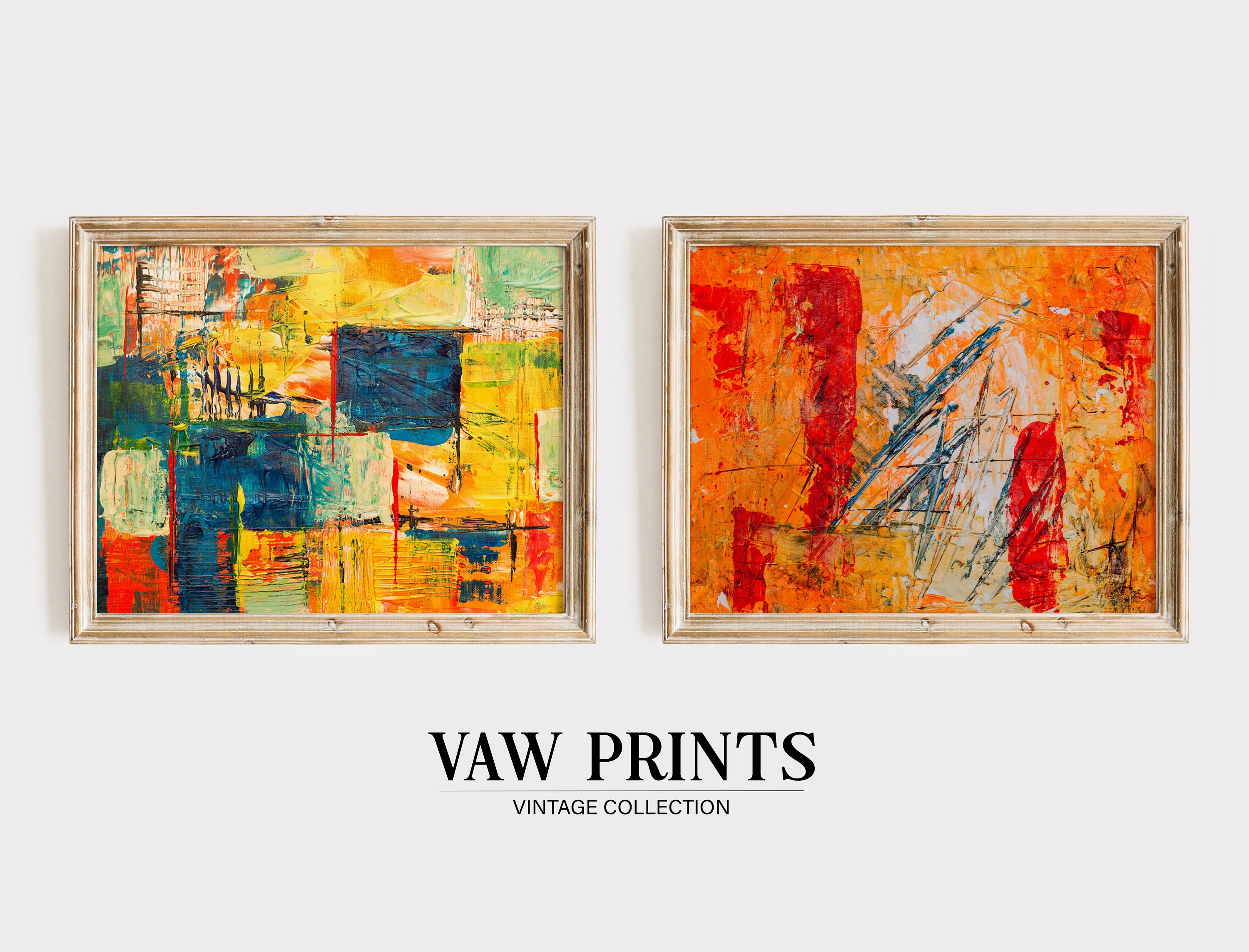 Abstract Painting Set, Abstract Artwork, Vintage Paintings ...