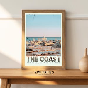 The Coast Beaches Summer Gallery, Set of 3, Retro Beach Summer Wall Art ...