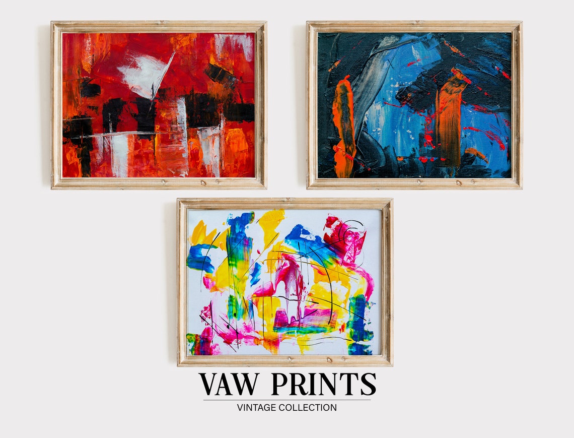 Abstract Painting Set, Abstract Artwork, Vintage Paintings ...