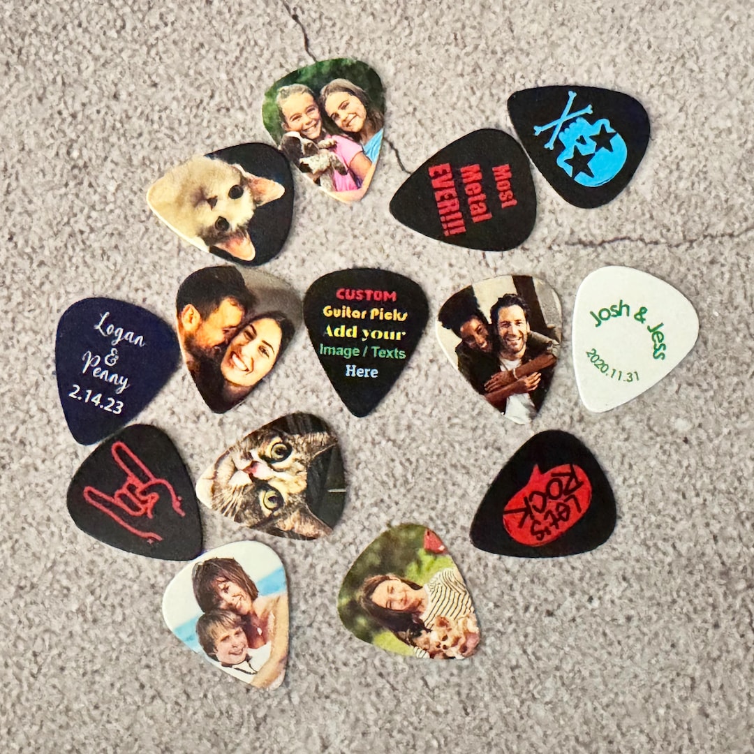 Custom Guitar Picks Personalized Photo Text Logo - Etsy