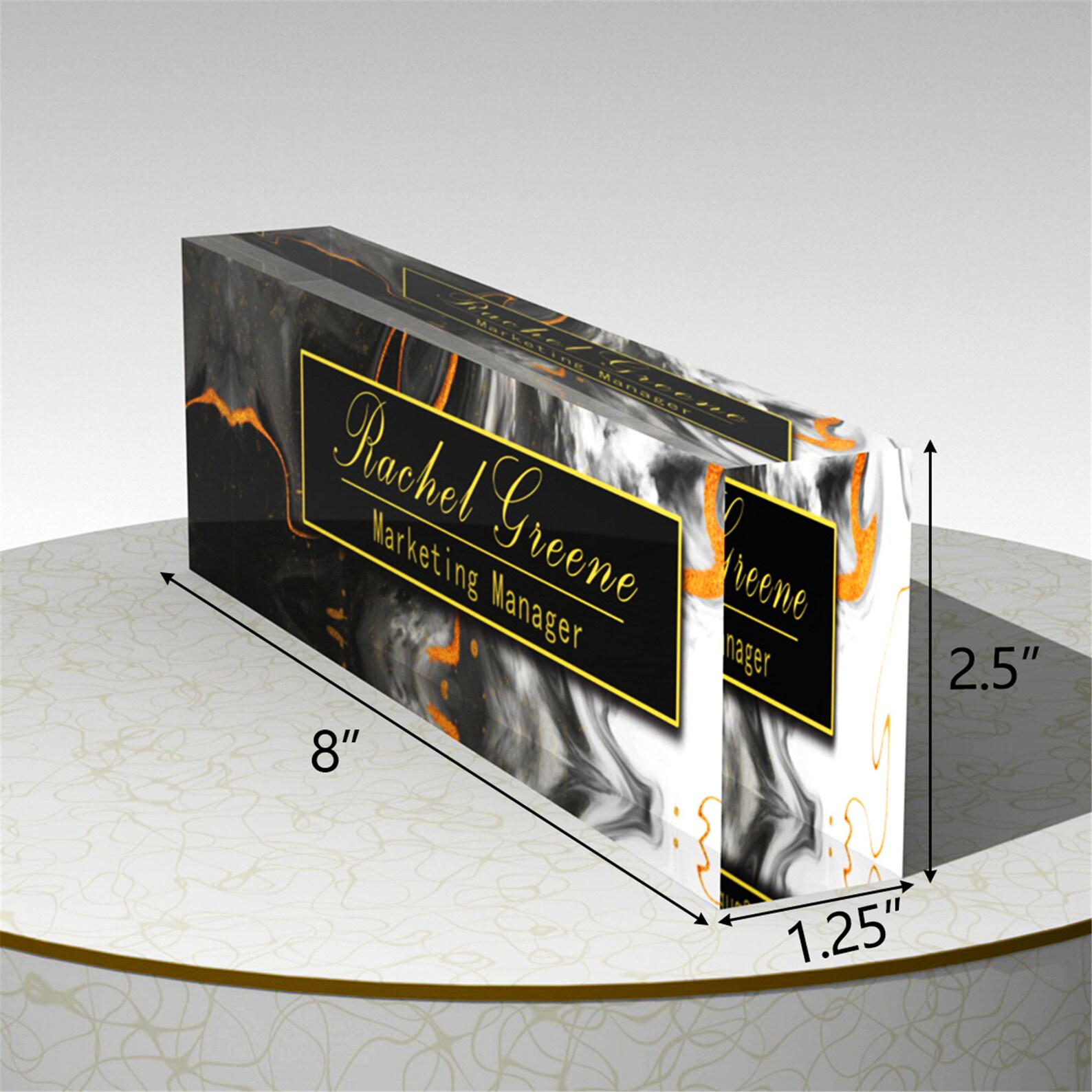 Customized Acrylic Name Plate Block Personalized Office Desk Sign ...