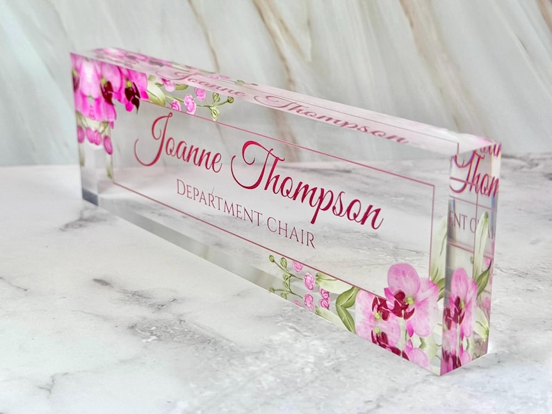 Personalized Acrylic Desk Name Plate | Teacher, Coworker Gift - Etsy