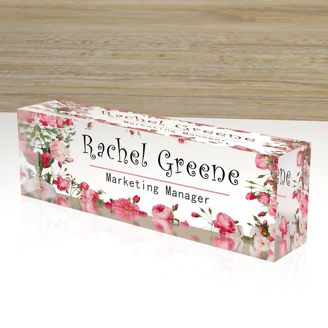 Customized Acrylic Name Plate Block Personalized Office Desk Sign ...