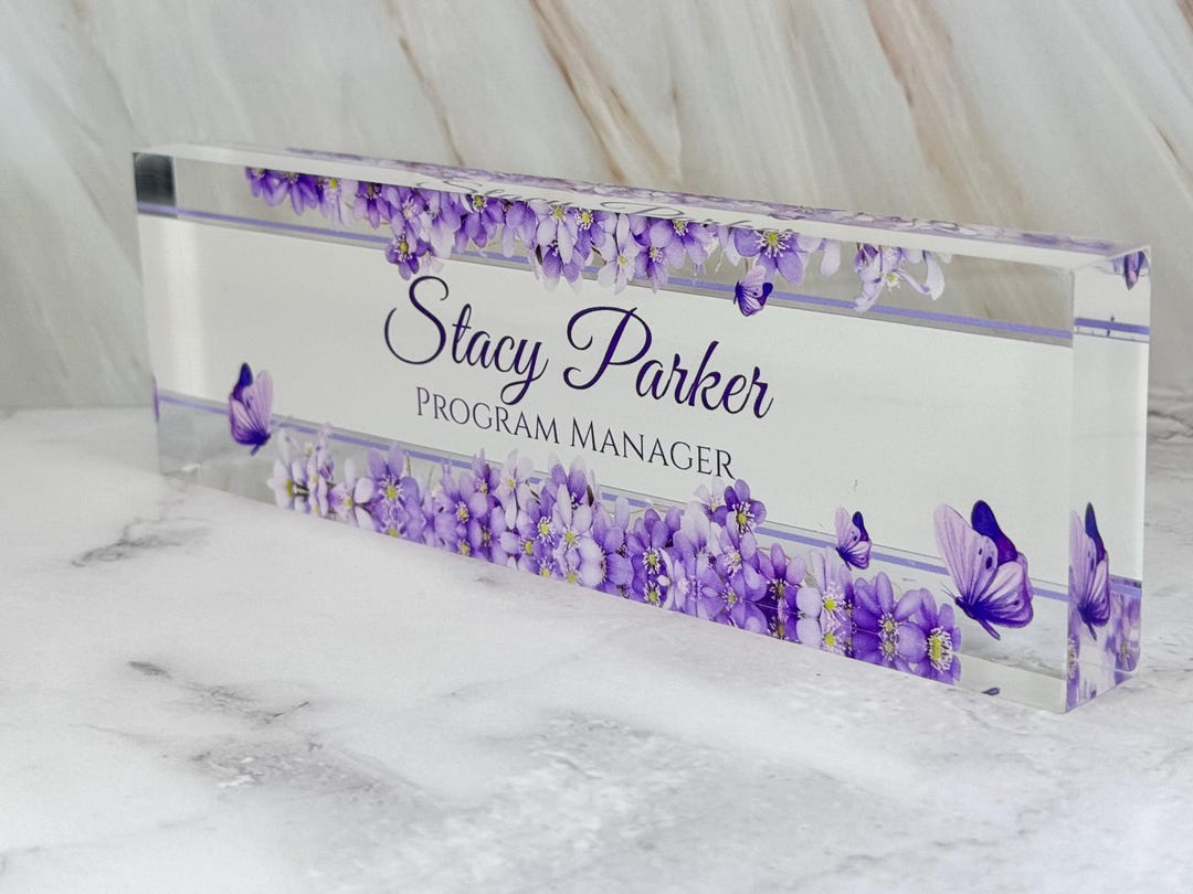 Personalized Acrylic Name Plate Desk Sign Plaque Customized Gift for ...