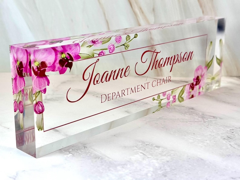 Personalized Acrylic Desk Name Plate | Teacher, Coworker Gift - Etsy