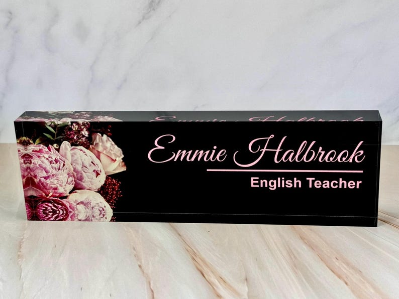 Personalized Acrylic Desk Name Plate, Custom Teacher Gift - Etsy
