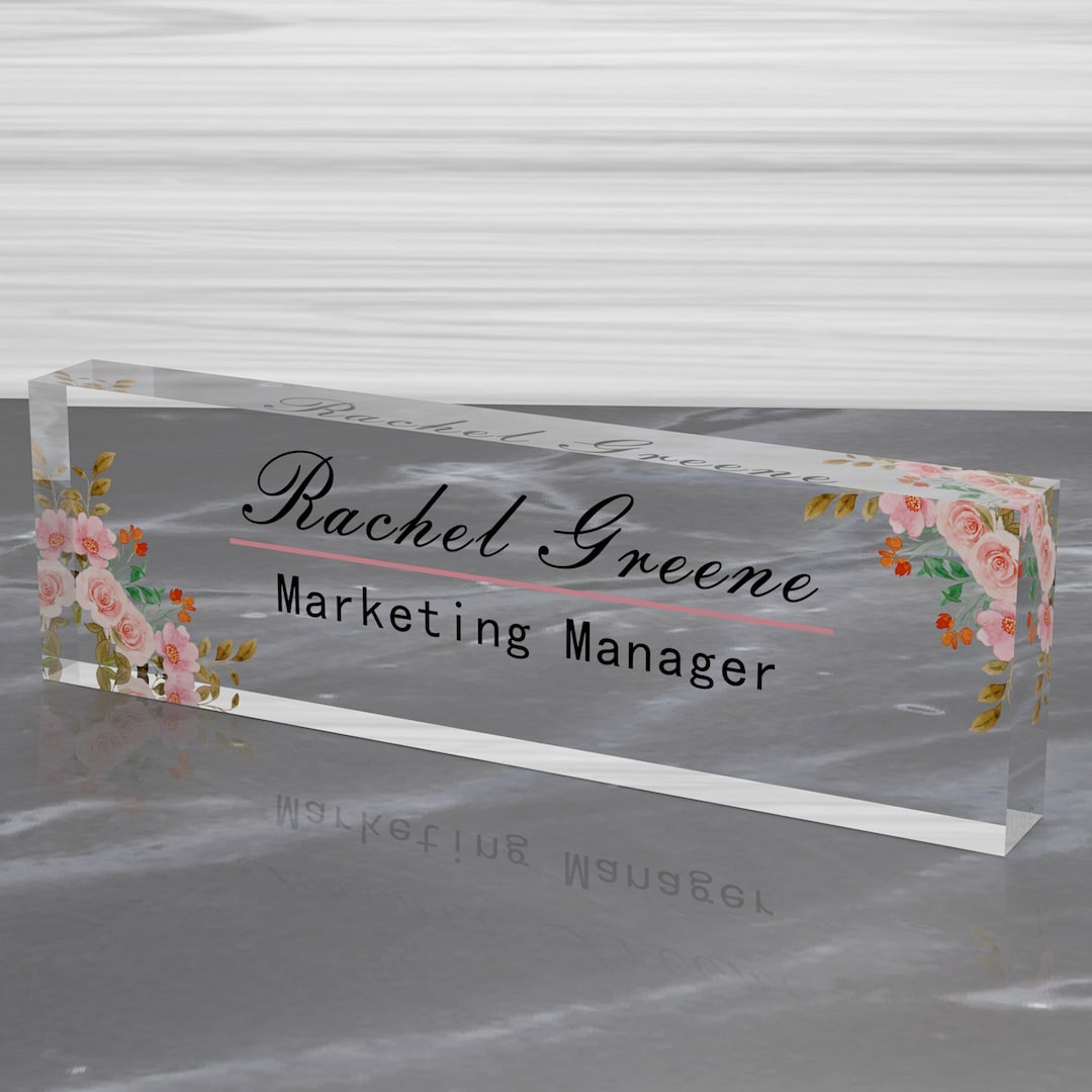 Personalized Acrylic Name Plate Desk Sign Plaque Gift for Teacher Co ...