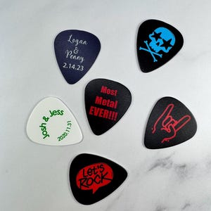Custom Guitar Picks, Personalized Photo and Text - Etsy