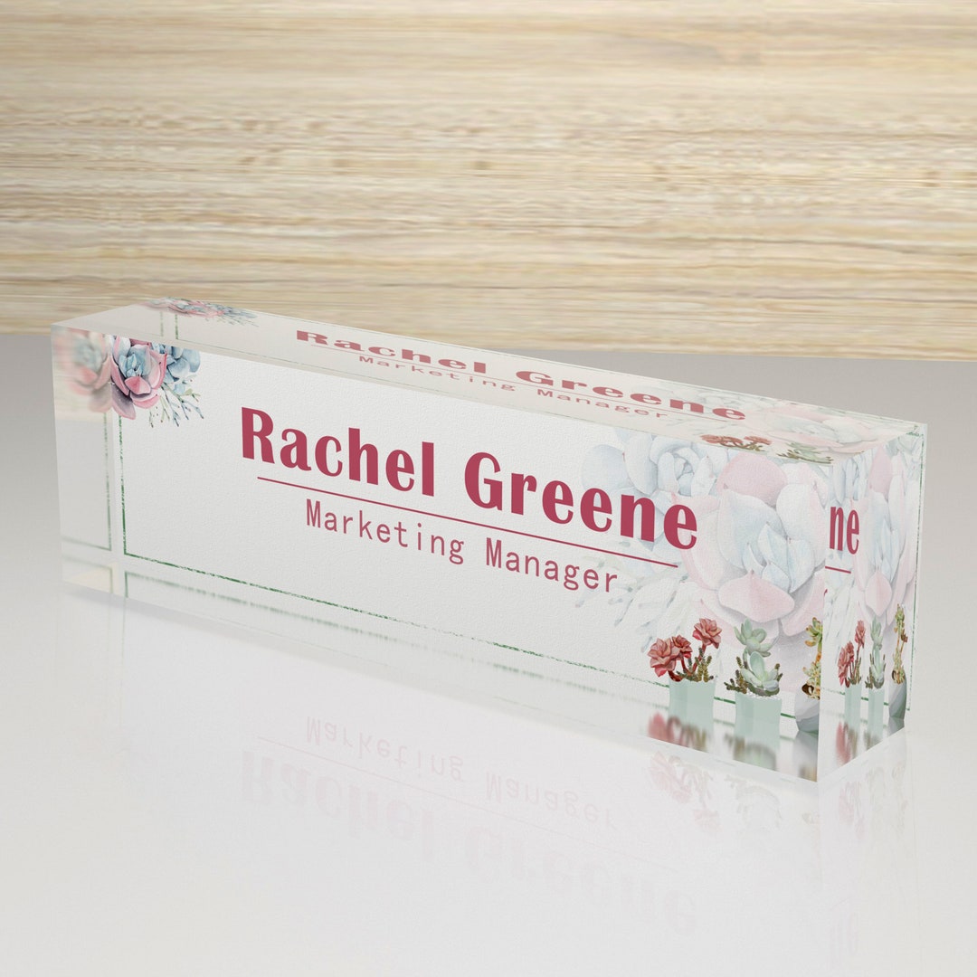 Custom Acrylic Name Plate Personalize Desk Plaque for Office Hospital ...