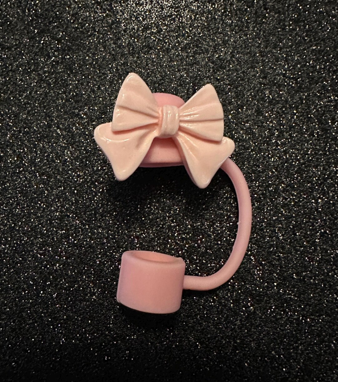 Light Pink Bow Straw Topper - Etsy